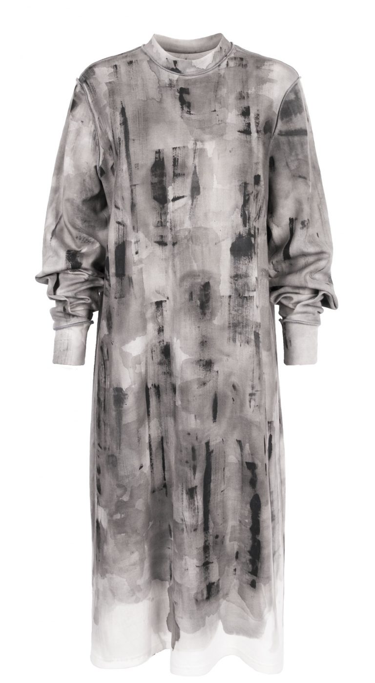 Tunic-Dress, Black Acrylic on White - SCAR-ID